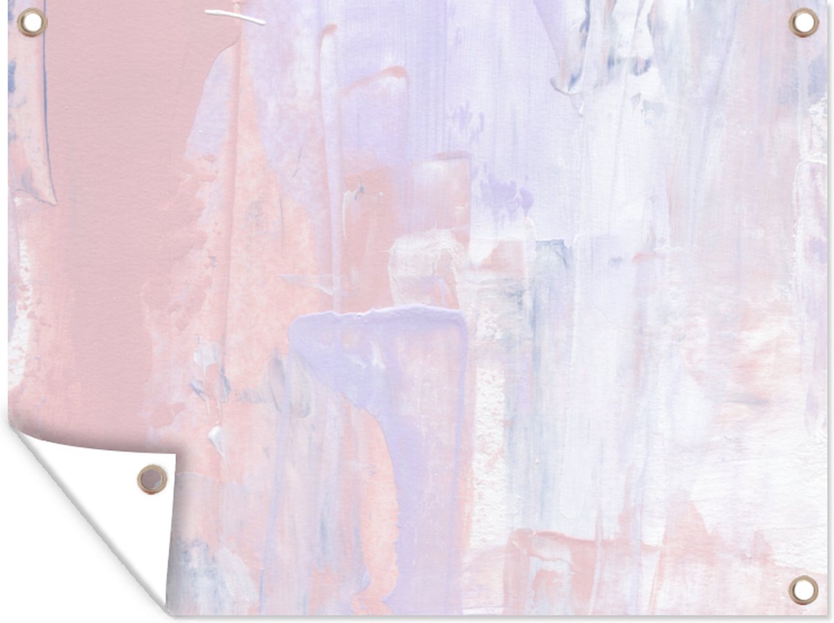 Schutting decoratie - Tuindoek - Verf - Paars - Roze - Lila - 160x120 ...