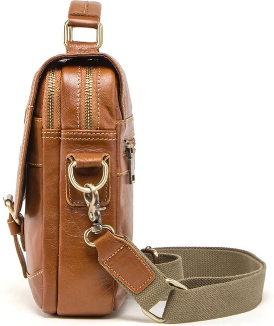Contacts Luxe Leren Schoudertas Heren – Heren tas van crazy horse ...