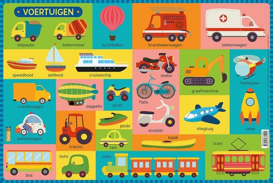 Deltas Onderlegger Voertuigen Junior 47,5 X 32 Cm Pvc | bol