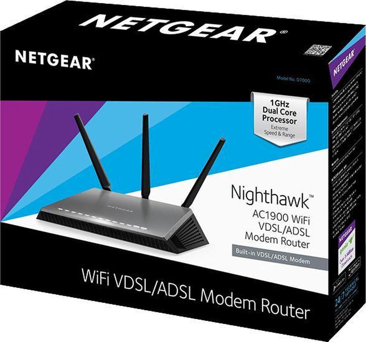 NETGEAR D7000 draadloze router Gigabit Ethernet Dual-band (2.4 GHz / 5 ...