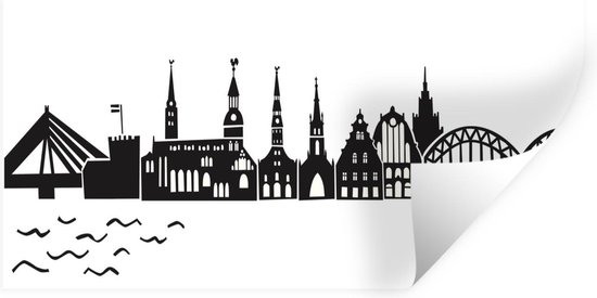 Sticker Muursticker Illustration de Riga - Illustration de l'horizon ...