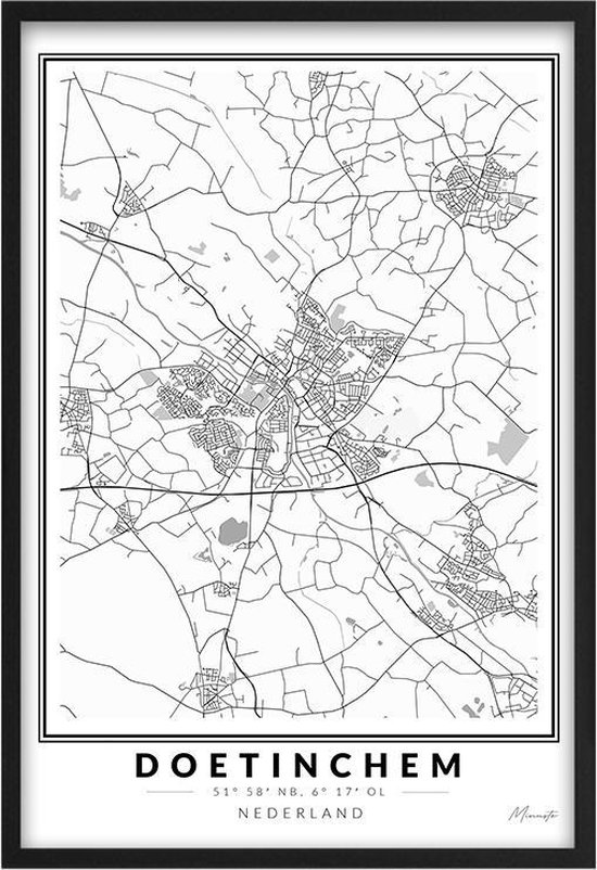 Poster Stad Doetinchem A4 - 21 x 30 cm (Exclusief Lijst) Citymap ...