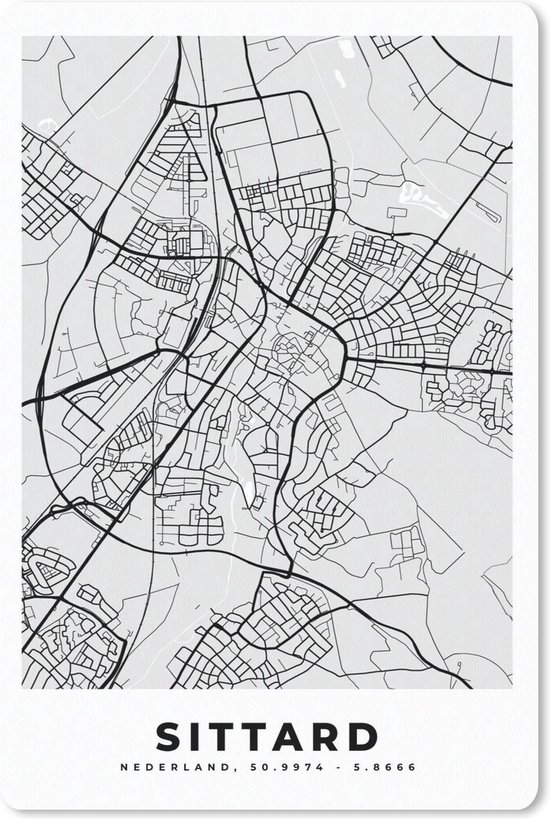 Stadskaart - Sittard - Grijs - Wit - Plattegrond | bol.com