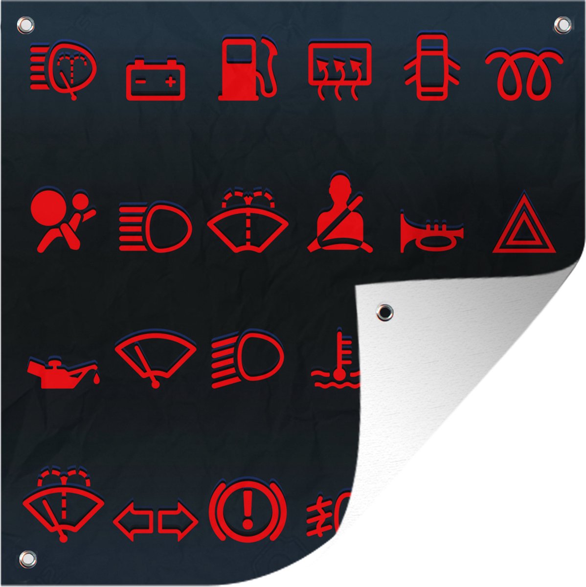 Tuinposters Illustratie van de rode symbolen in een auto op het ...