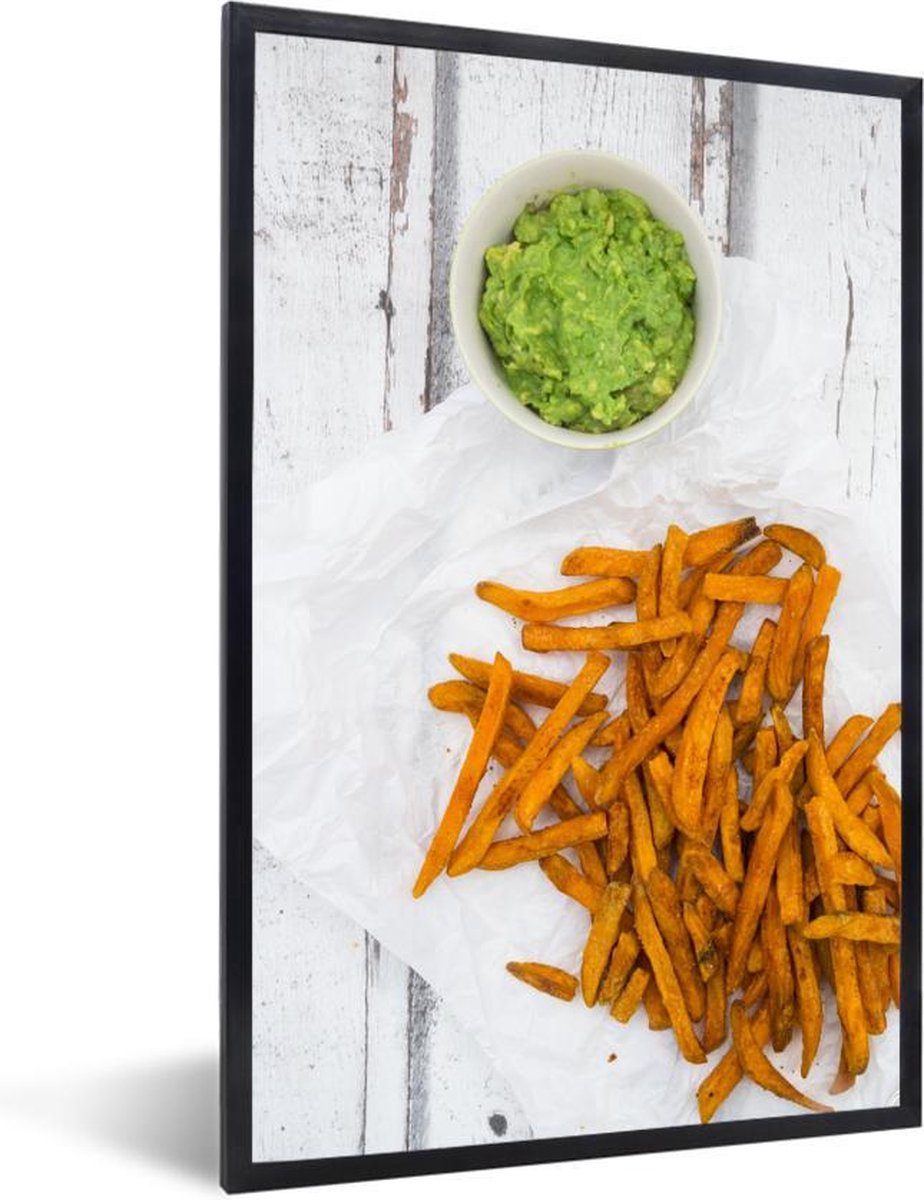 Fotolijst incl. Poster - Zoete aardappel patat met avocado saus ...