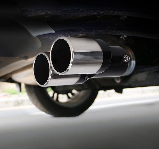 Universele auto styling RVS rechte dubbele uitlaten uitlaat staart ...