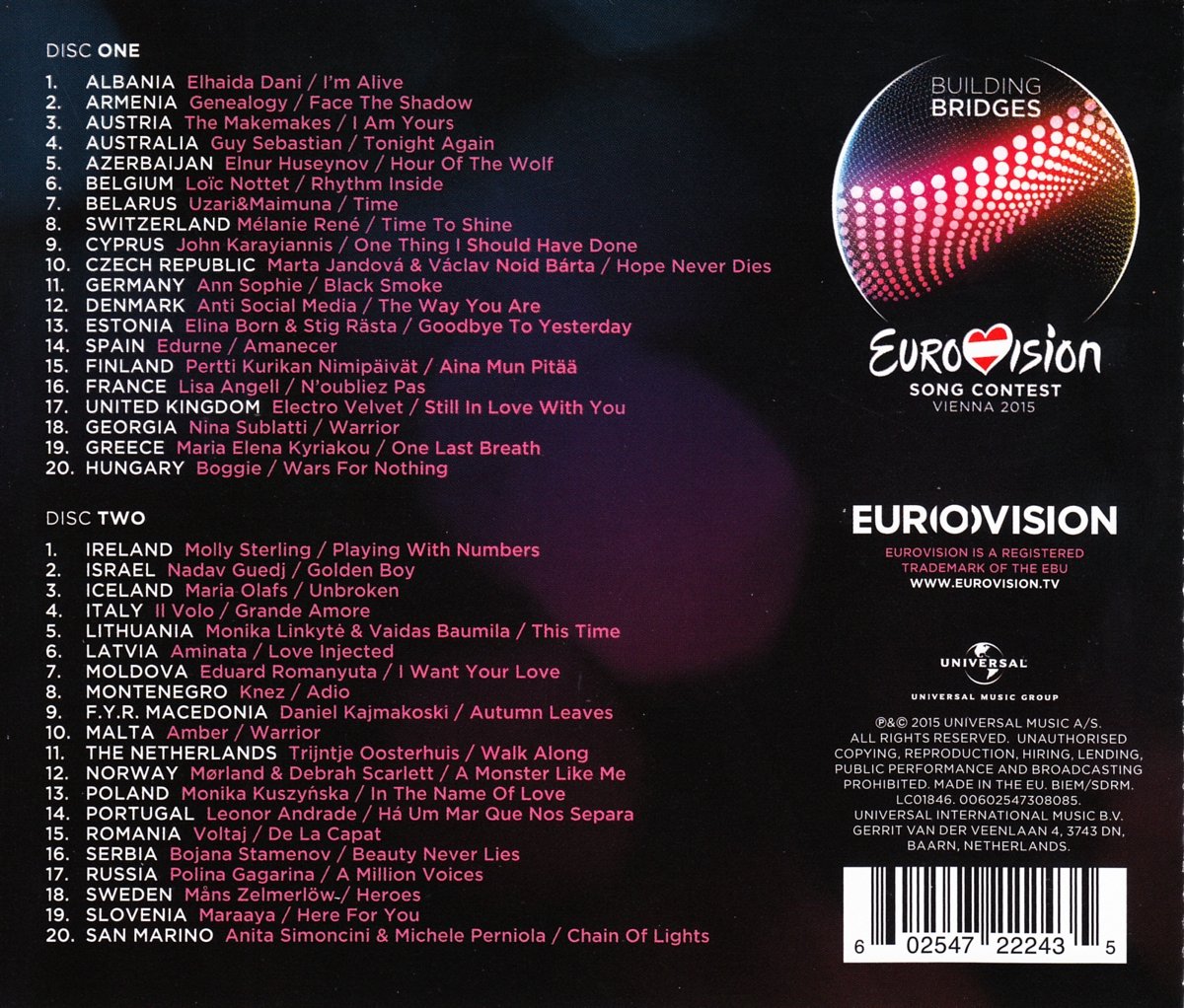 Eurovision Song Contest Vienna 2015, Eurovisie Songfestival | CD (album ...