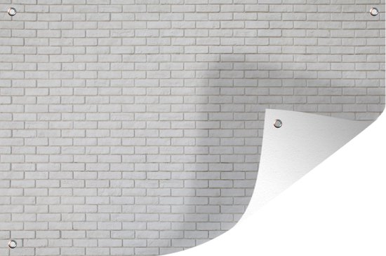 Tuinposters buiten Wit - Muur - Bakstenen - 90x60 cm - Tuindoek ...