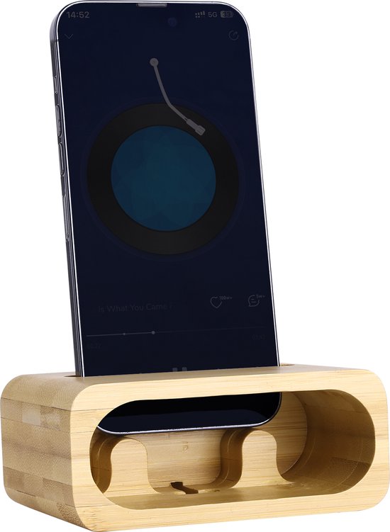 Navaris bamboe telefoonhouder - met luidspreker effect - voor bureau en ...
