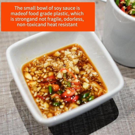 18-stuks stapelbare vierkante dipschaaltjes voor sauzen snacks desserts ...