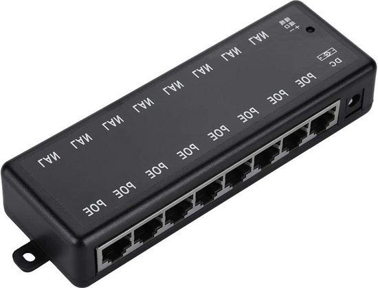 8-poorts PoE-injectoradapter DC12V-48V - 8 interfaces - Passieve POE ...