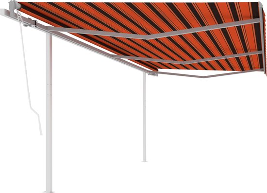vidaXL Luifel - Automatisch - 6x3m - Oranje/Bruin Uitzetbare Luifel ...