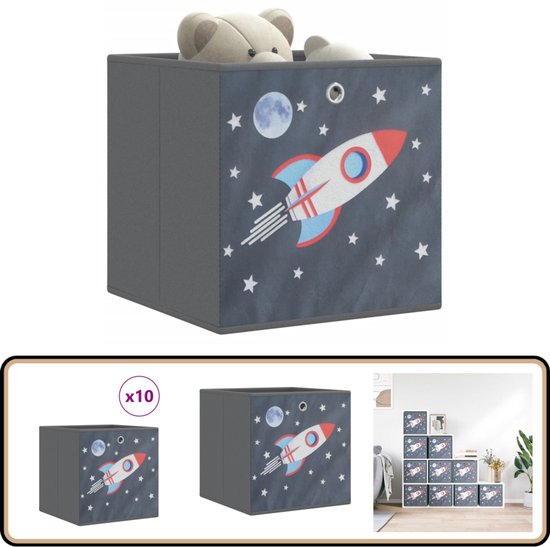 vidaXL Opbergboxen - 10 stuks - Inklapbaar - 32x32x32 cm Opslag Box ...