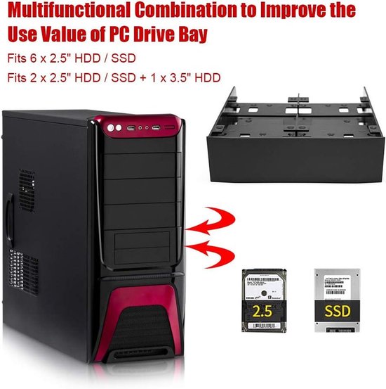 Montagebeugel voor Pc - 25 35 HDD SSD Naar 525 Floppy Drive Bay | bol