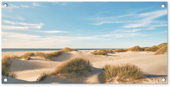 Tuinposter 80x40 cm - Tuindecoratie Duinen - Zomer - Landschap - Zee - Strand - Poster... | bol