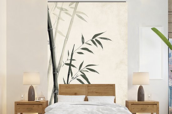 Behang - Fotobehang Japandi - Bamboe - Beige - Breedte 180 cm x hoogte ...