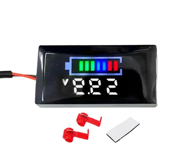 Battery Monitor 12V - Voltage Gauge LED Battery Meter LCD Display Golf ...