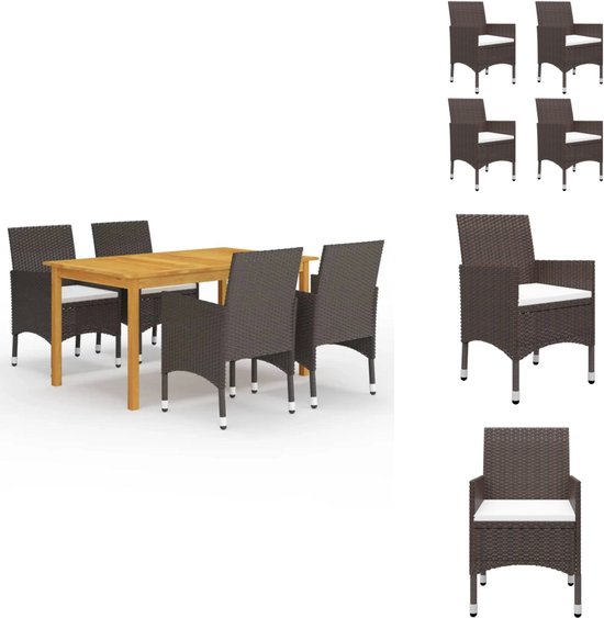 vidaXL Tuinset - Tuinsets - Loungeset - Tuintafel - 5-delige Tuinset ...
