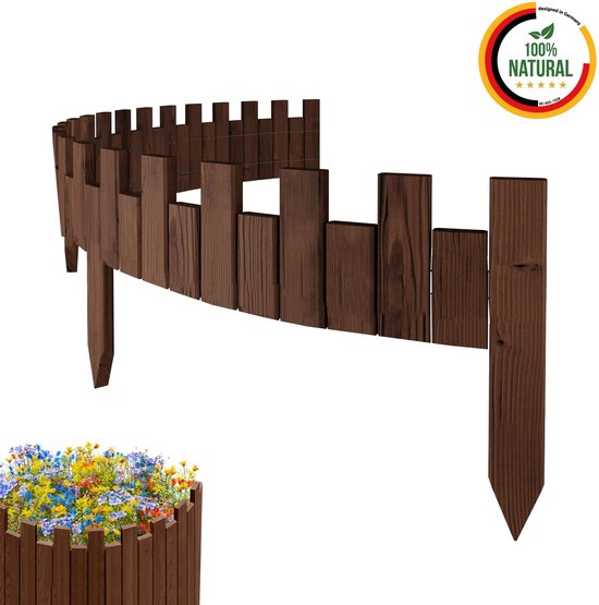 Floranica Flexibele Borderrand Gazonrand Perkrand 2 m x 20 cm Bruin ...