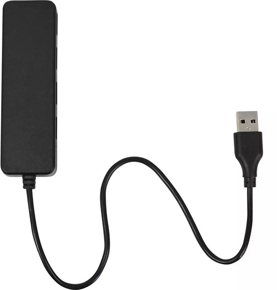 Benson USB-hub - 4 poorten - Compact ontwerp - 28 cm kabel - Zwart | bol