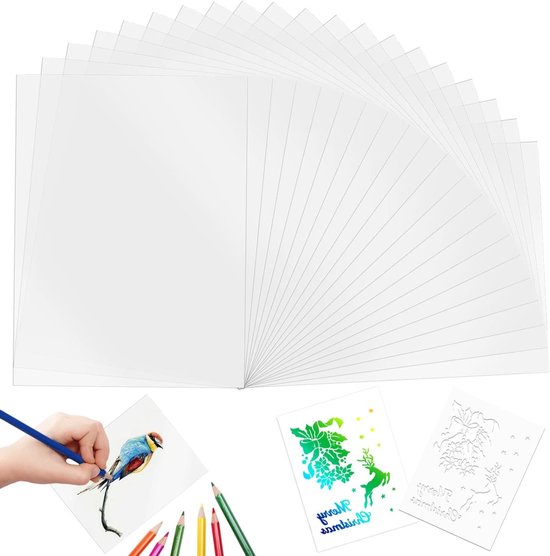 20 Pack A4 Mylar Film Transparent Plastic Stencils Sheets for DIY ...