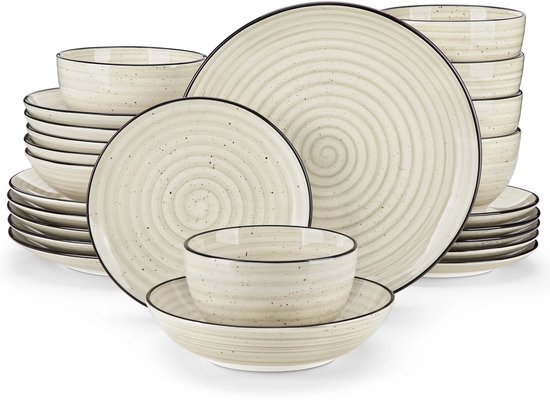 Venori Keramisch servies - Beige servies - 24-delig - 6 persoons ...