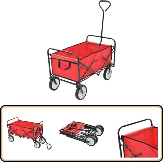 vidaXL - Handkar - inklapbaar - staal - rood | bol