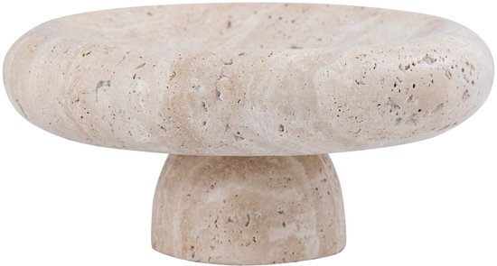 PTMD Schaal Lamara - 25x25x12 cm - Travertin - Naturel | bol
