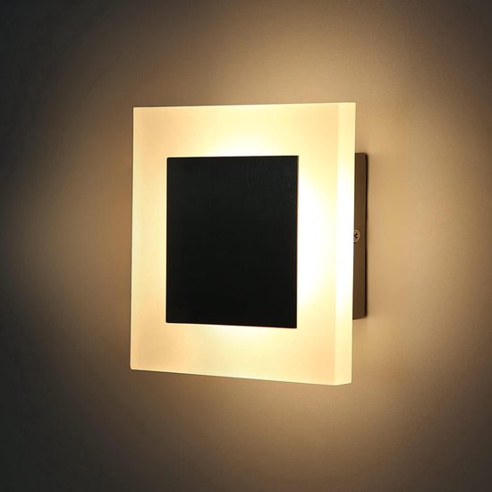 Moderne LED Wandlamp - Warm Wit Licht - Ø16cm - Ijzer en Acryl | bol