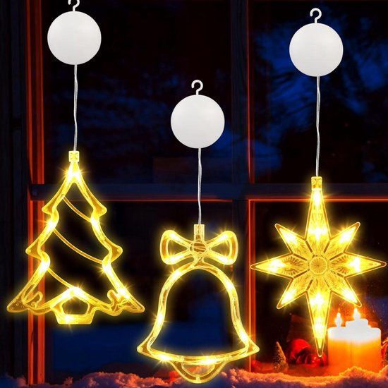 Raam Kerstverlichting - Kerstversiering - 3 stuks - Warm wit | bol