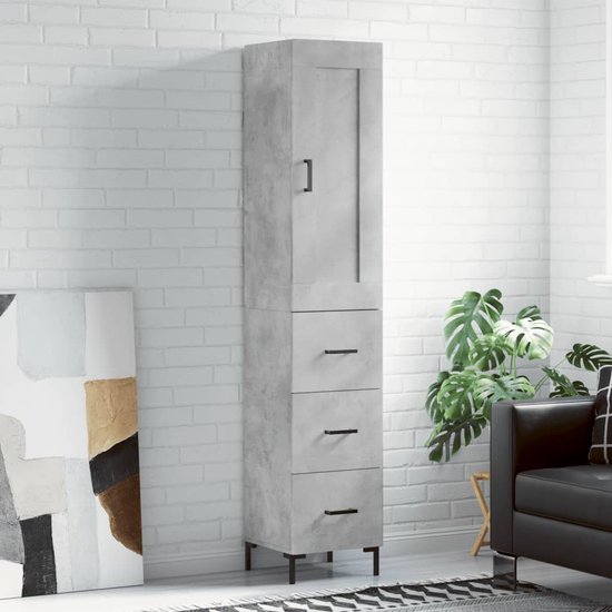 vidaXL Hoge kast - 34,5x34x180 cm - Betongrijs Hoge Kast - Kast ...