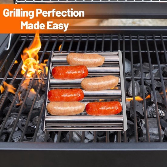 BBQ Hot Dog Roller Grill, Barbecue Worst Roller Rack, 5 Hot Dog 6 ...