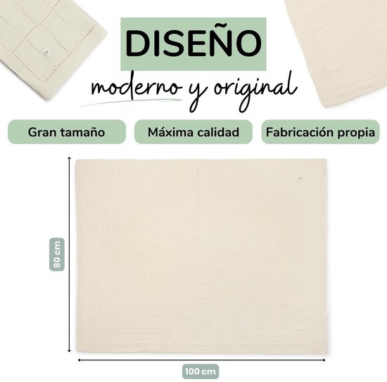 MICU MICU Babydeken, gebreid, doorbroken, 80 x 100 cm, extra zacht en ...