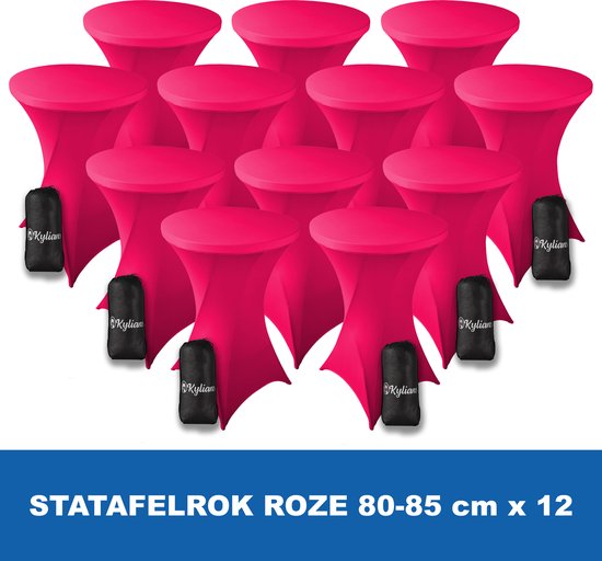 Statafelrok Roze x 12 – 2 jaar garantie met Opbergtas - ∅ 80-85 x 110 cm -... | bol