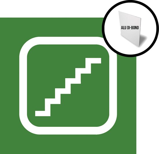 Pictogram/ bord alu di-bond | Traphal groen | 15 x 15 cm | Dikte: 3 mm ...