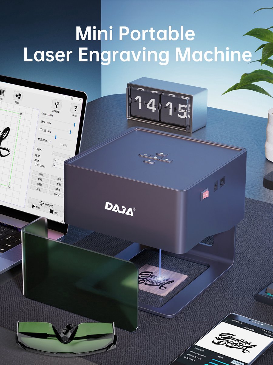 Daja DJ6 CNC Laser Graveermachine - 3000MW Mini Logo Mark Printer ...