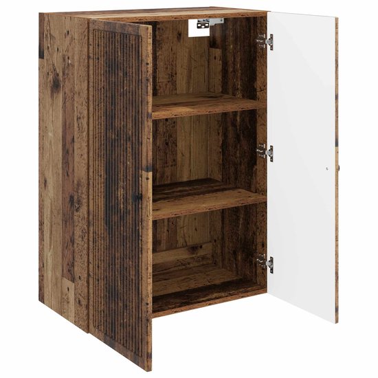 vidaXL - Wandkast - Oud - hout - 66 - x - 34,5 - x - 90 - cm - Bewerkt ...