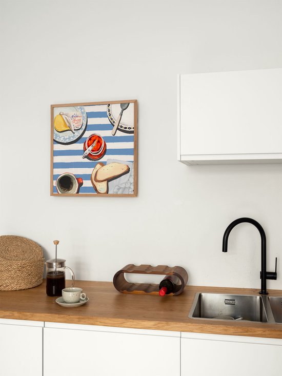 Sale Boter Ontbijt Blauw - Poster 120x120 cm vierkant Sfeervolle ...