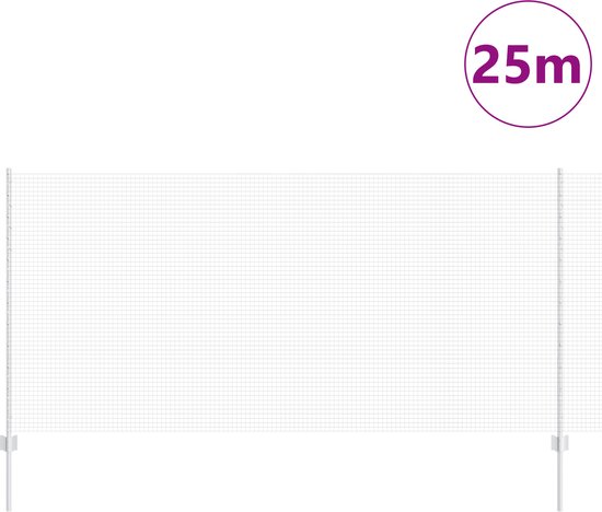 vidaXL - Gelaste - Draadomheining - met - 22 - U-Palen - Zilver - 1 ...