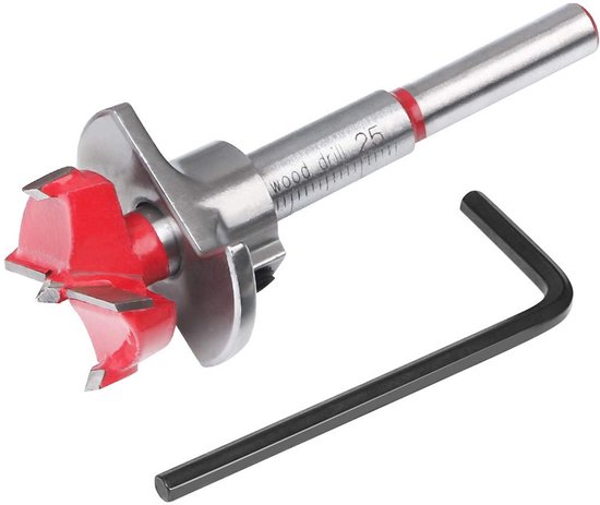 Houtfrees Ø 25 mm met Verstelbare Dieptestop en Hardmetalen Boorzaag ...