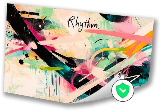 Abstract kleurrijk lijnen - Ritme muurdecoratie - Poster lijnen ...