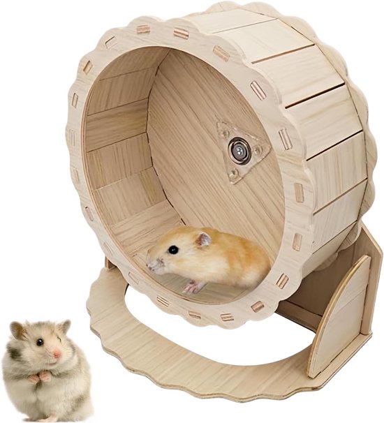 Houten Loopwiel voor Hamsters: 23 cm Houten Balansfiets Stil Loopwiel voor Hamsters... | bol