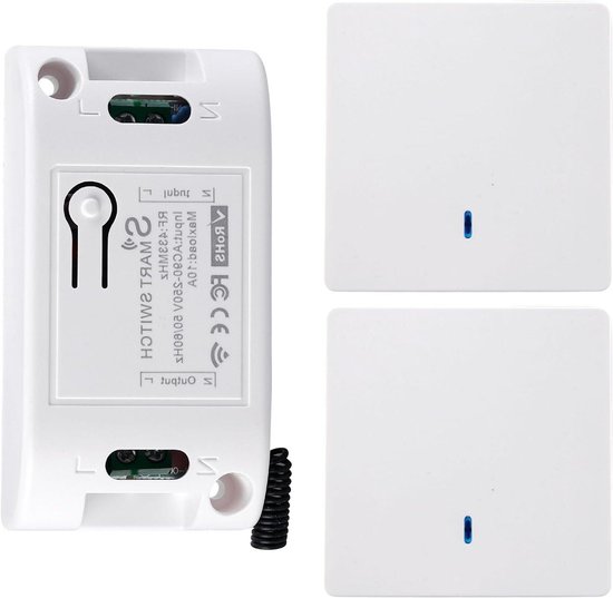 Draadloze schakelaar set 433 MHZ 10 A 220 V met ontvanger zonder ...