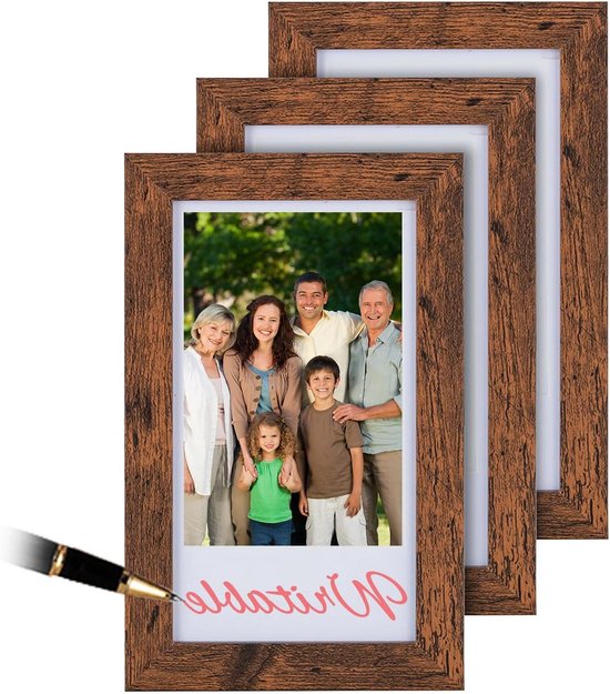 6x4 Wood Writable Photo Frames: Set of 3 Vintage Frame Gifts for Family ...