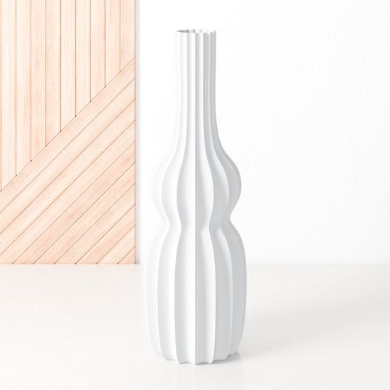 Fleuriek - Vaas Wit - H30 cm - Smalle vloervaas of decoratieve ...