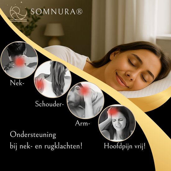 Somnura® Hoofdkussen voor slaapapneu - Tegen nek- & rugklachten - 2026 ...