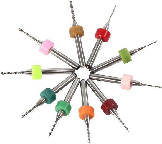 10 Stuks PCB Boortjes van Cementcarbide - Micro Boortjes van 0.6mm tot ...