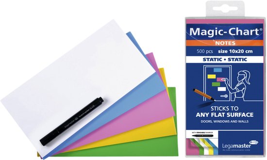 Legamaster Magic-Chart notes 10x20cm assorti 500st | bol