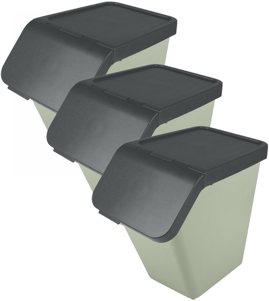 Sunware Sigma Home sorteer bak met deksel - 3x - afvalbak - groen ...