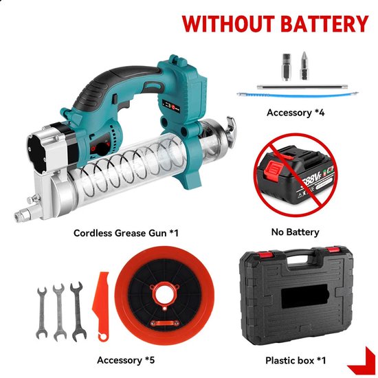 Elektrische Vetspuit - Vetpomp - Vetpistool - Voor Auto Onderhoud ...